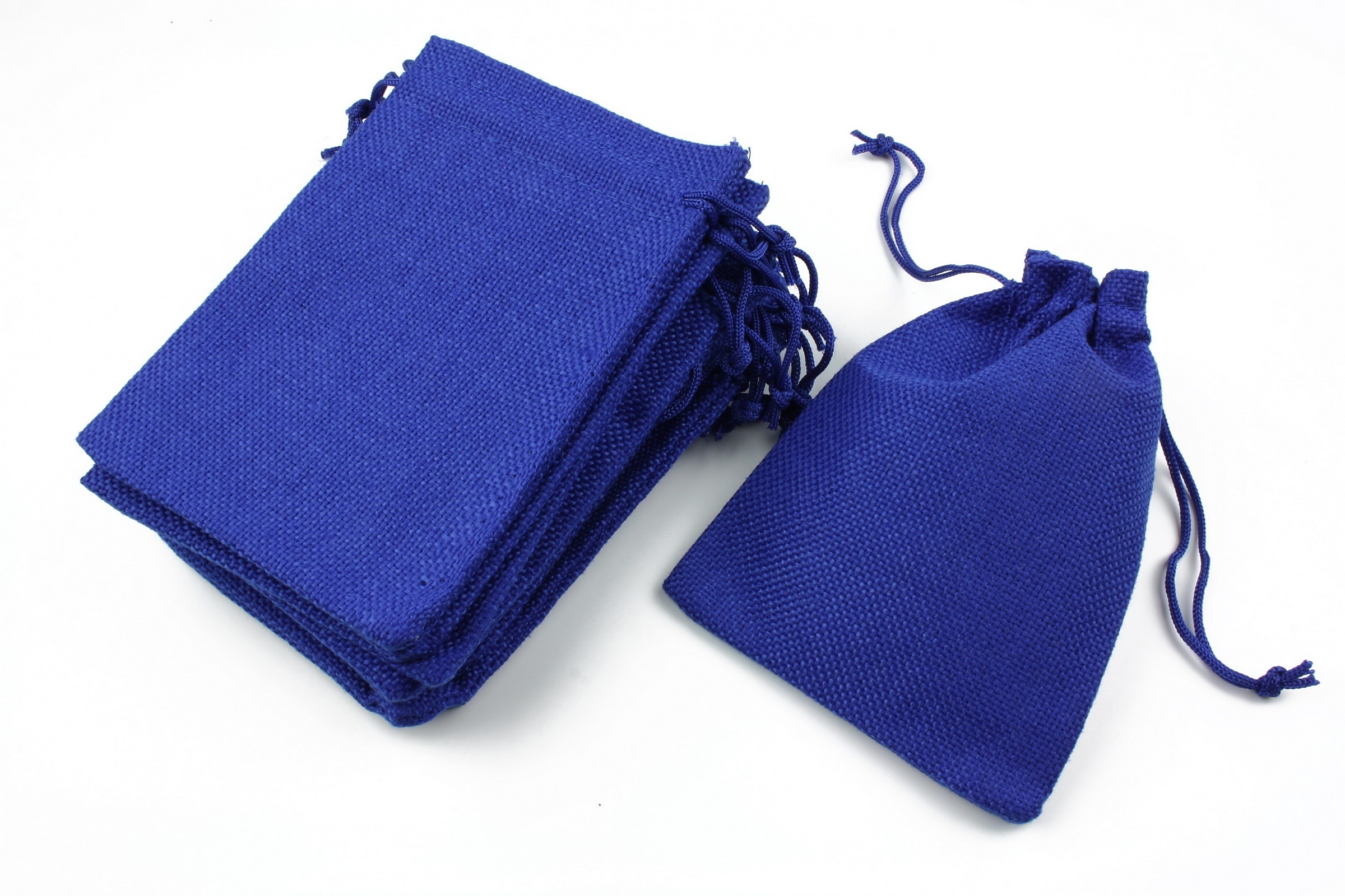 Saculet din panza de sac albastru cobalt aprox. 9,5x13,5cm