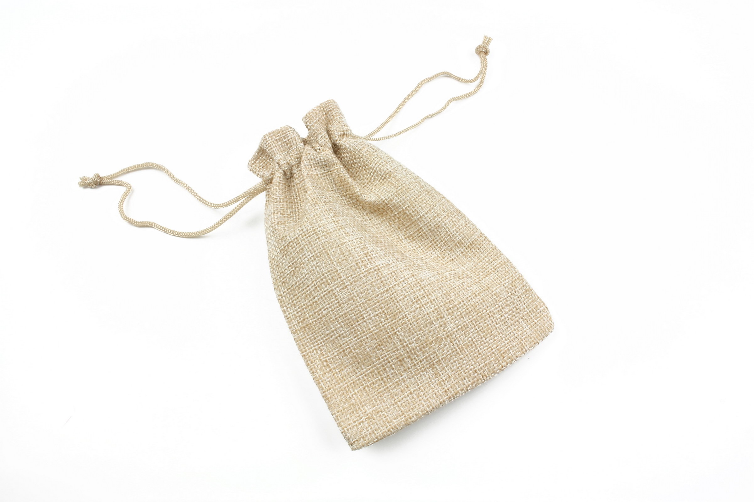 Saculet din panza de sac bej deschis aprox. 9,5x13,5cm