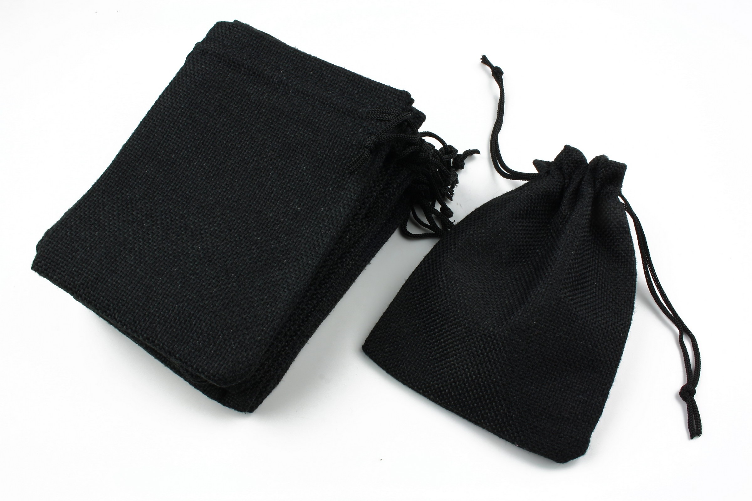 Saculet din panza de sac negru aprox. 9,5x13,5cm