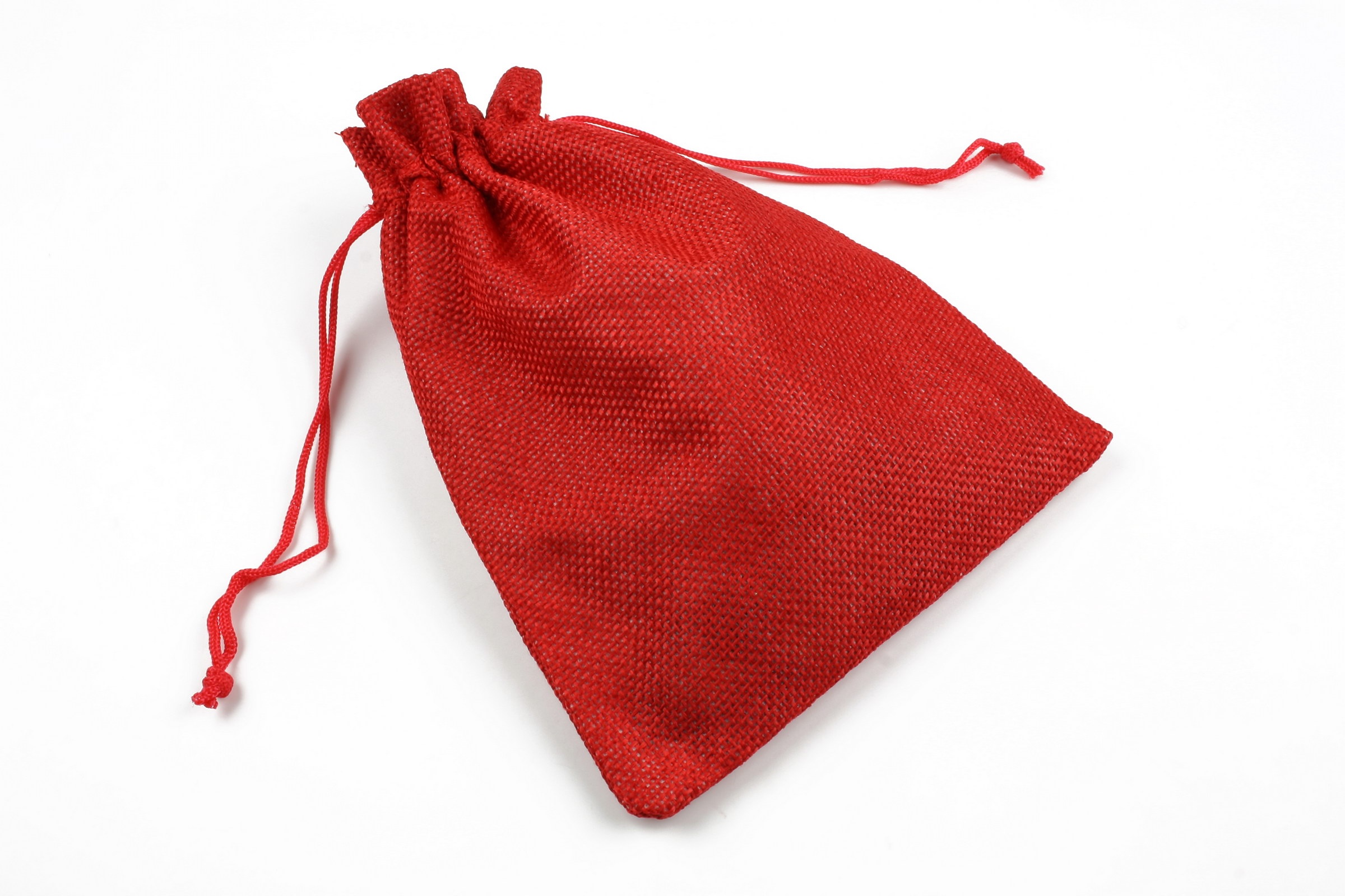 Saculet din panza de sac rosu aprox. 12,5x17cm