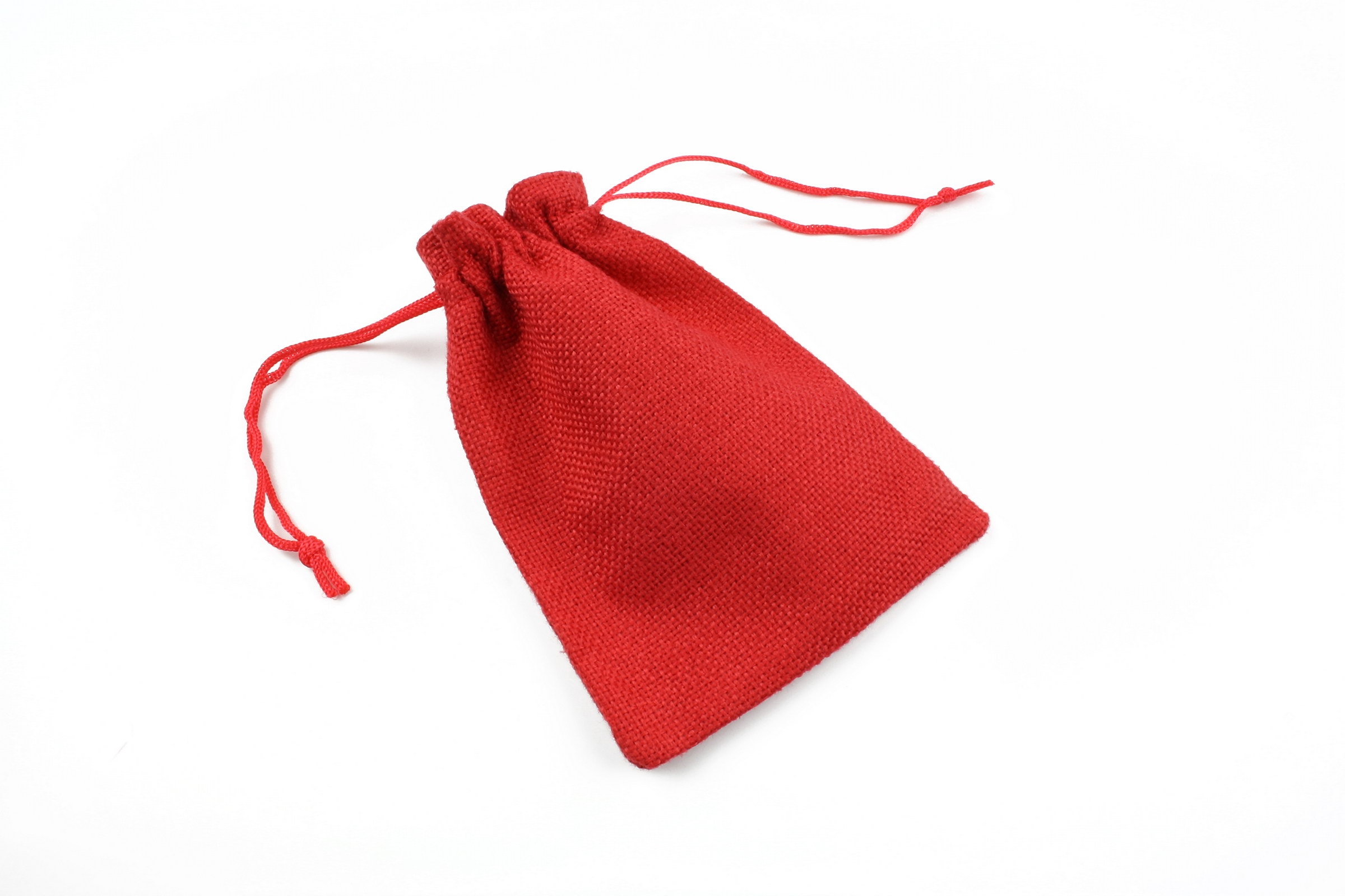 Saculet din panza de sac rosu aprox. 9,5x13,5cm