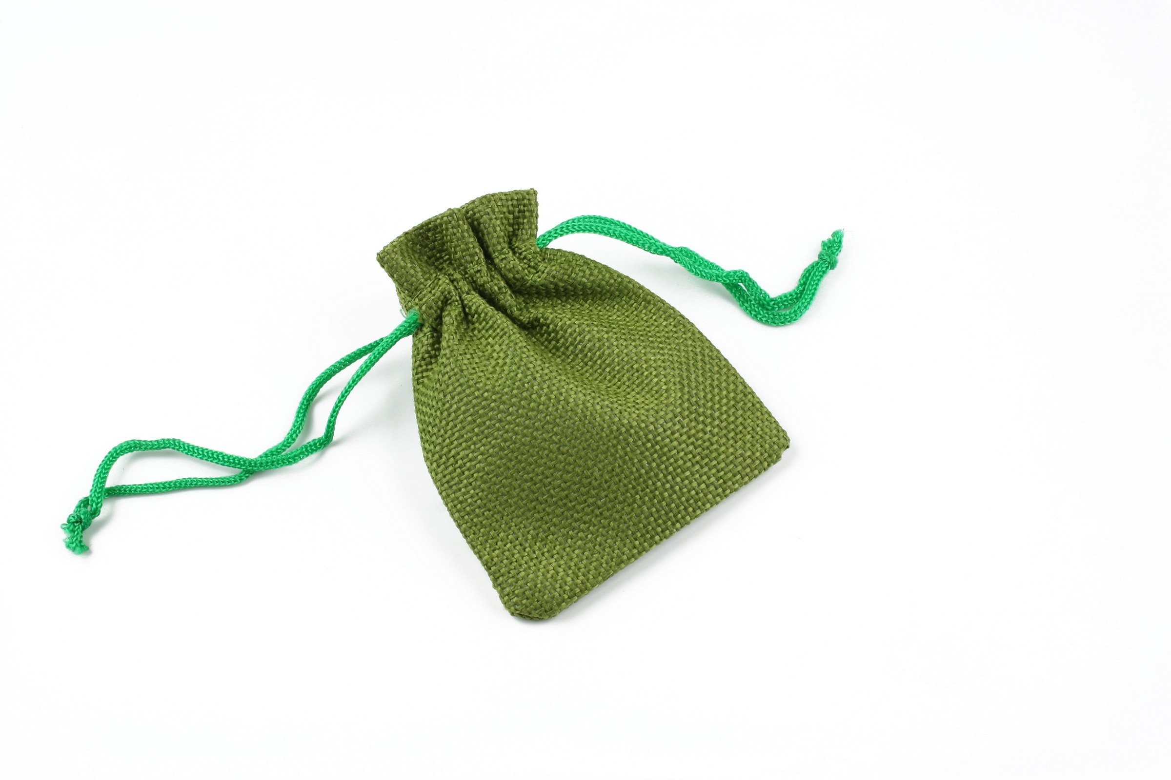 Saculet din panza de sac verde aprox. 6,5x9cm