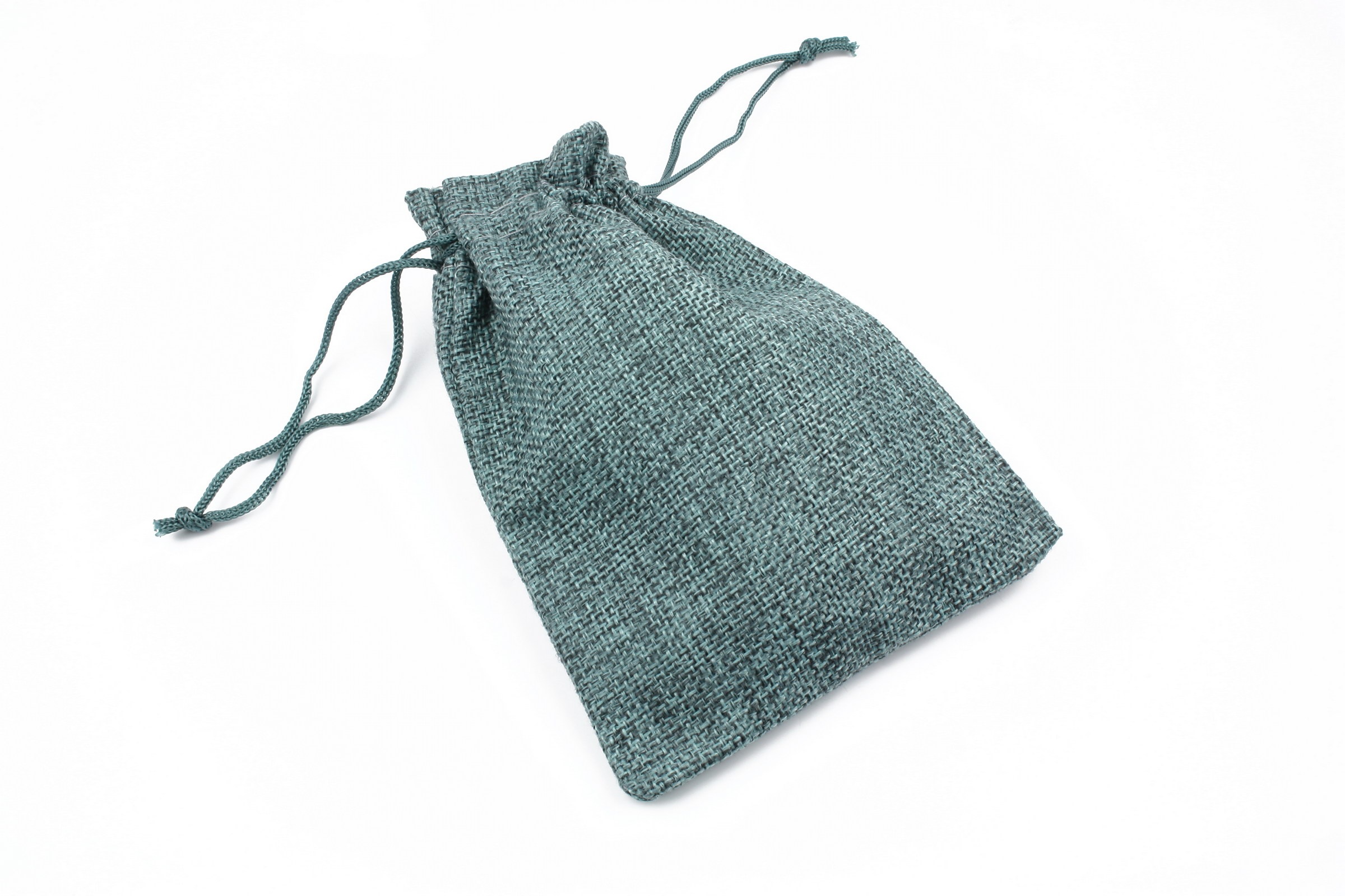 Saculet din panza de sac verde petrol aprox. 9,5x13,5cm