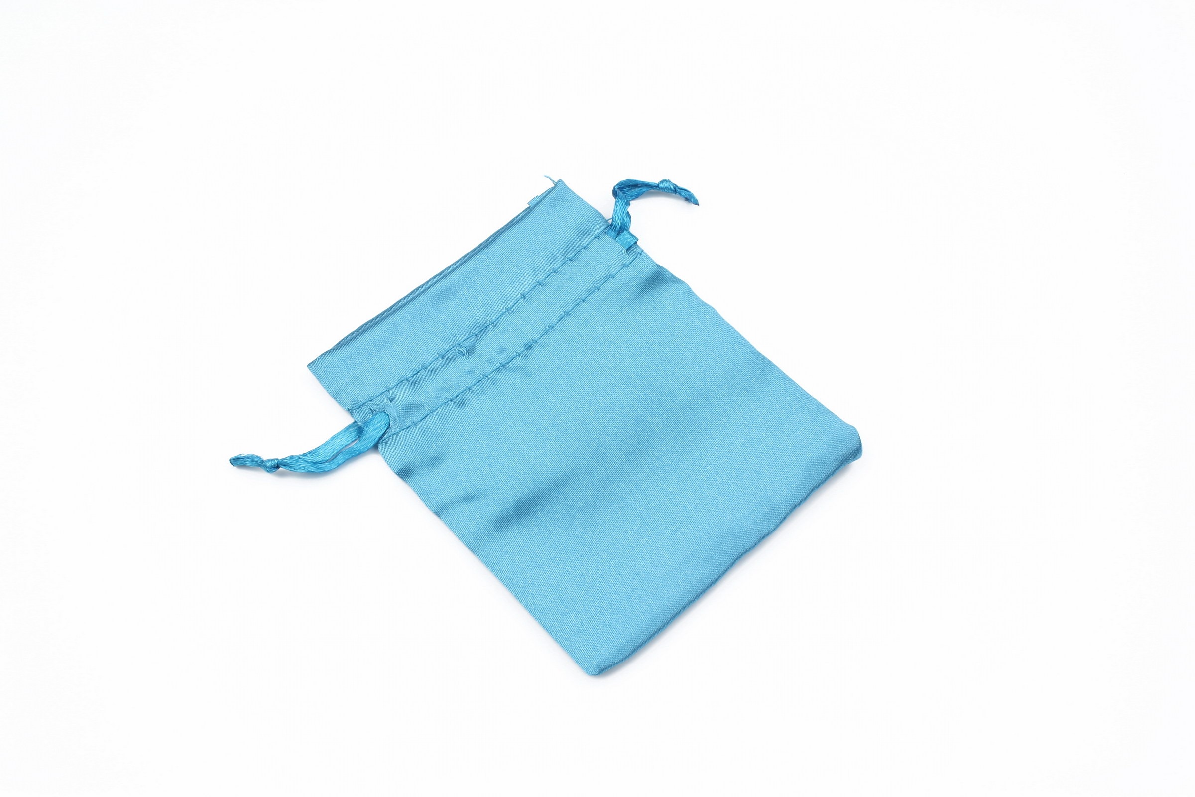 Saculet material satinat turcoaz 7x9cm