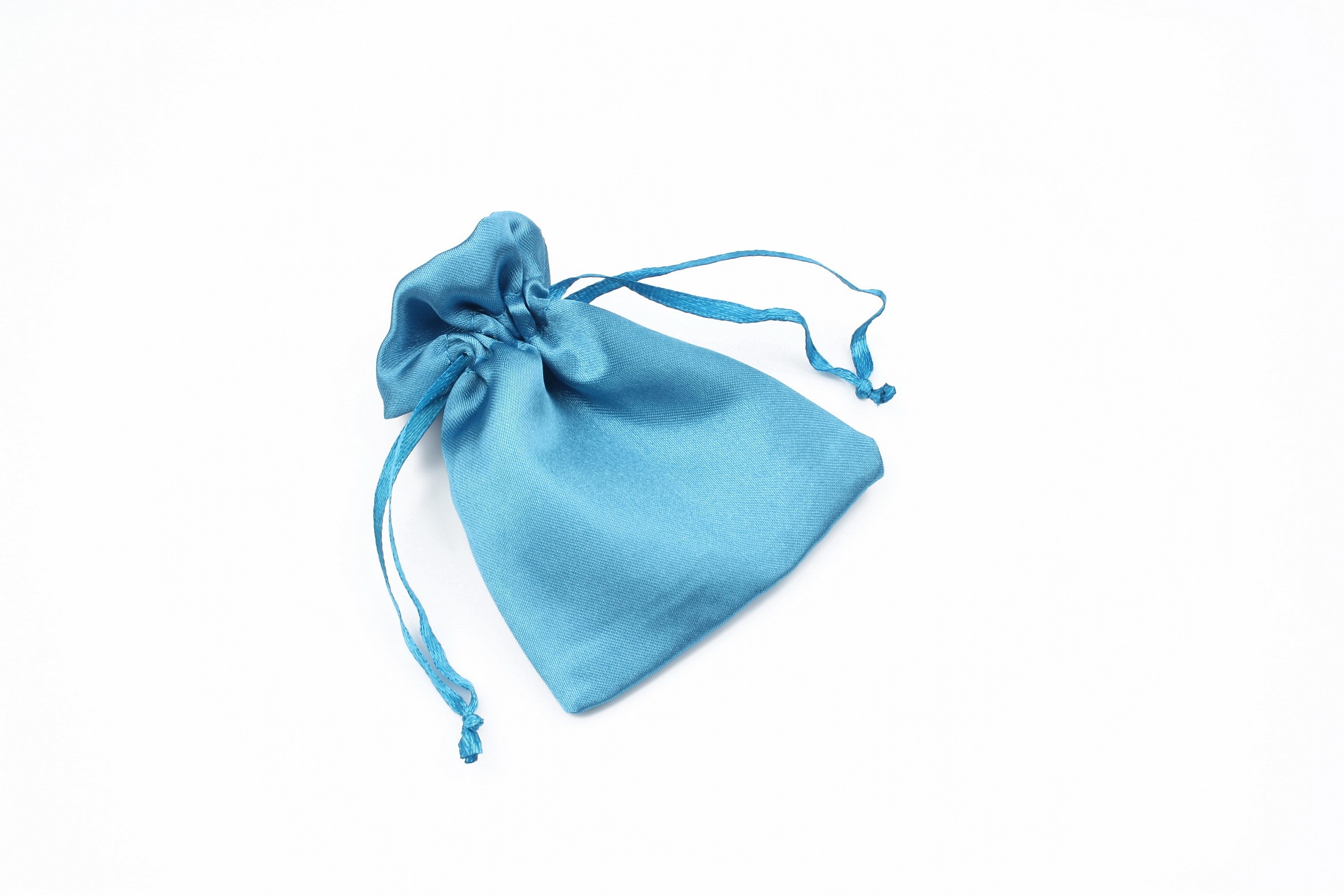 Saculet material satinat turcoaz 7x9cm