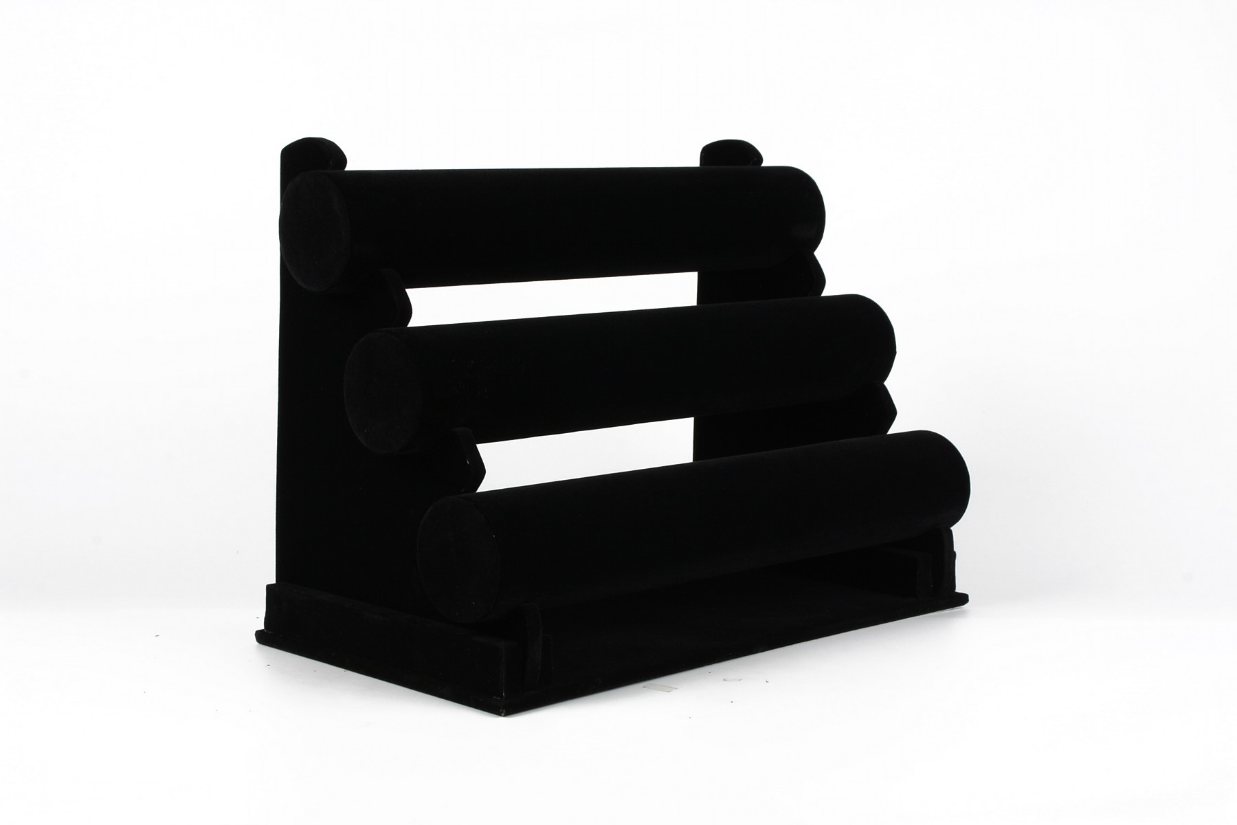 Display negru pentru expunere si depozitare bratari sau ceasuri cu 3 brate