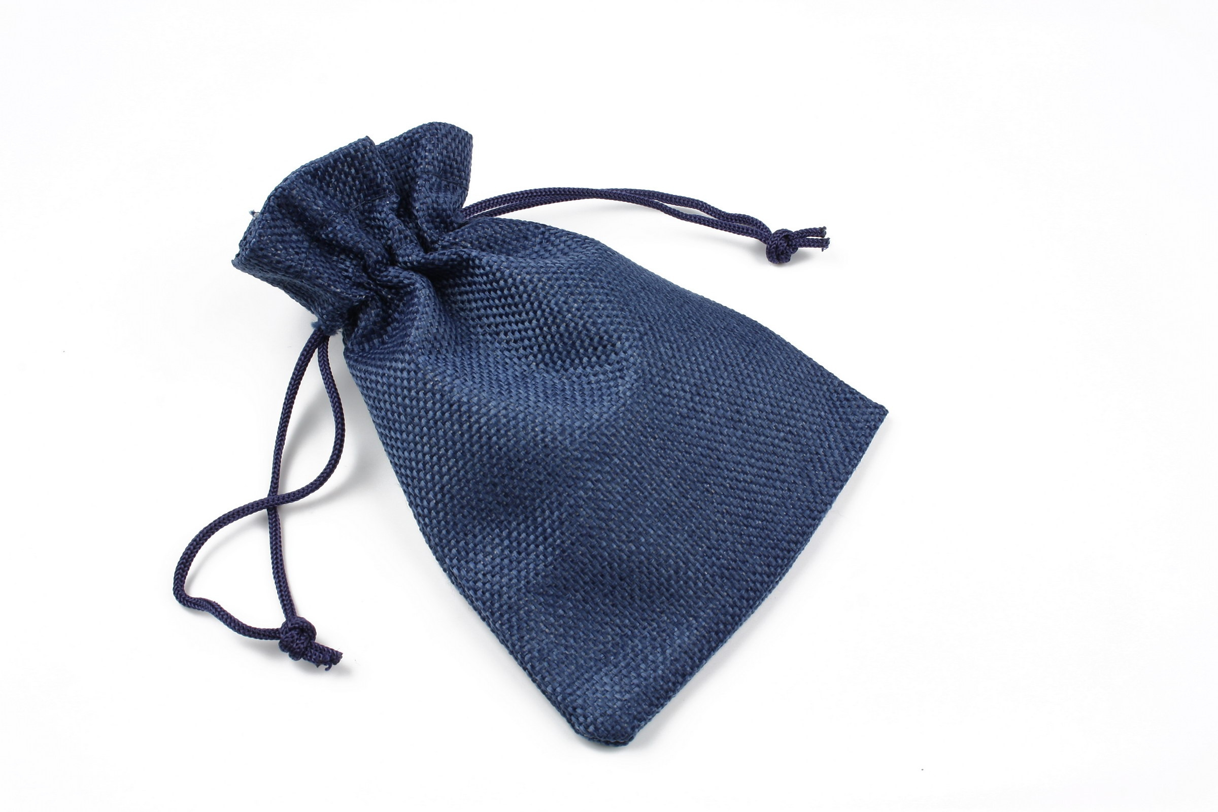 Saculet din panza de sac albastru marin 9x11,5cm