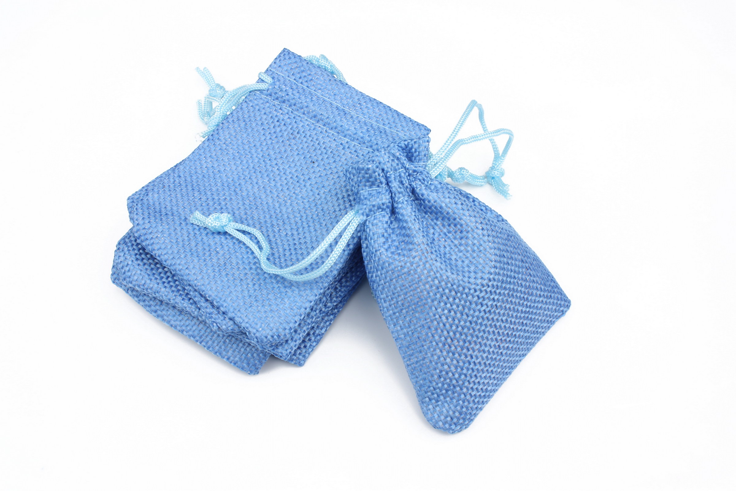 Saculet din panza de sac bleu aprox. 6,5x9cm