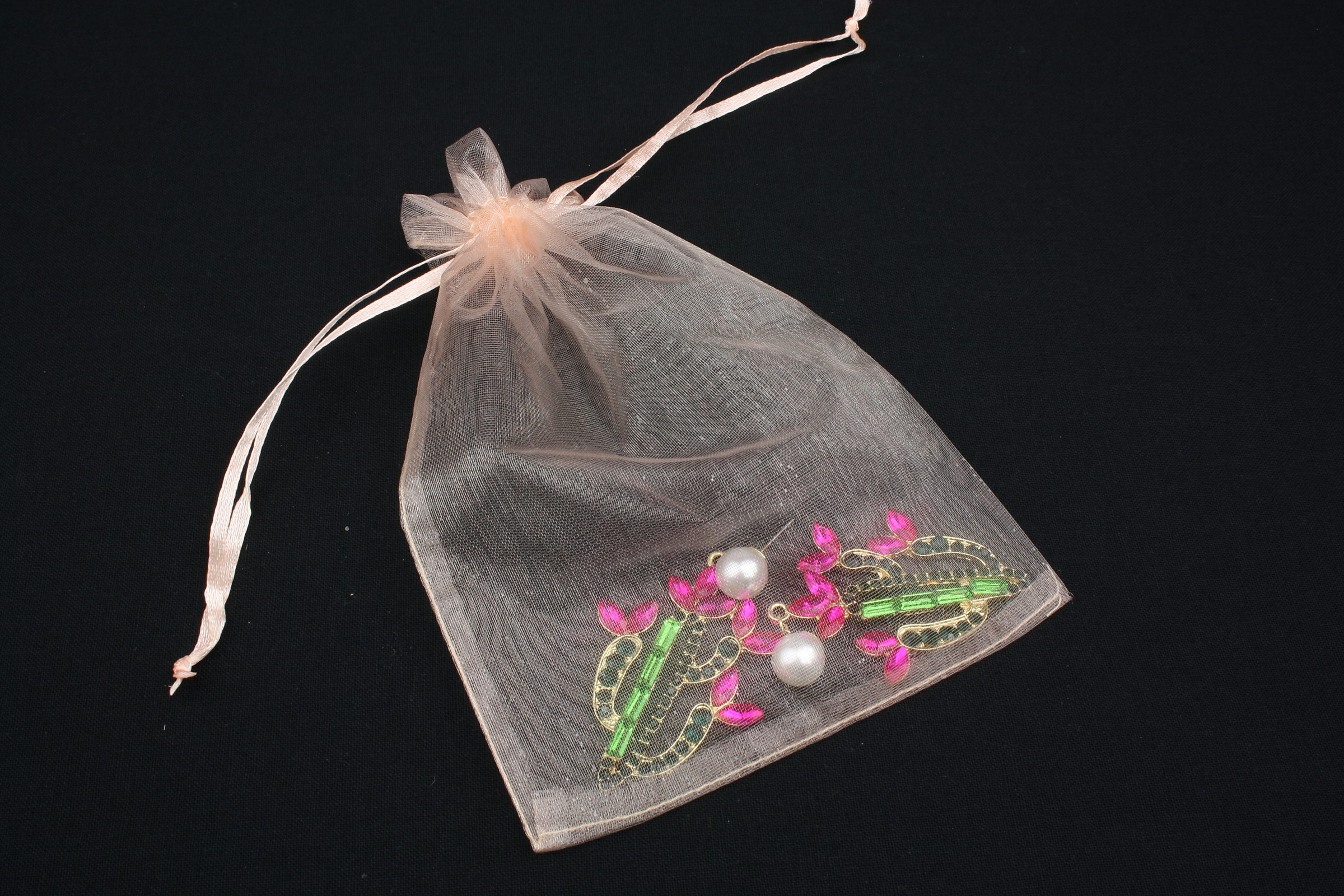 Saculet organza roz somon aprox. 10x15cm