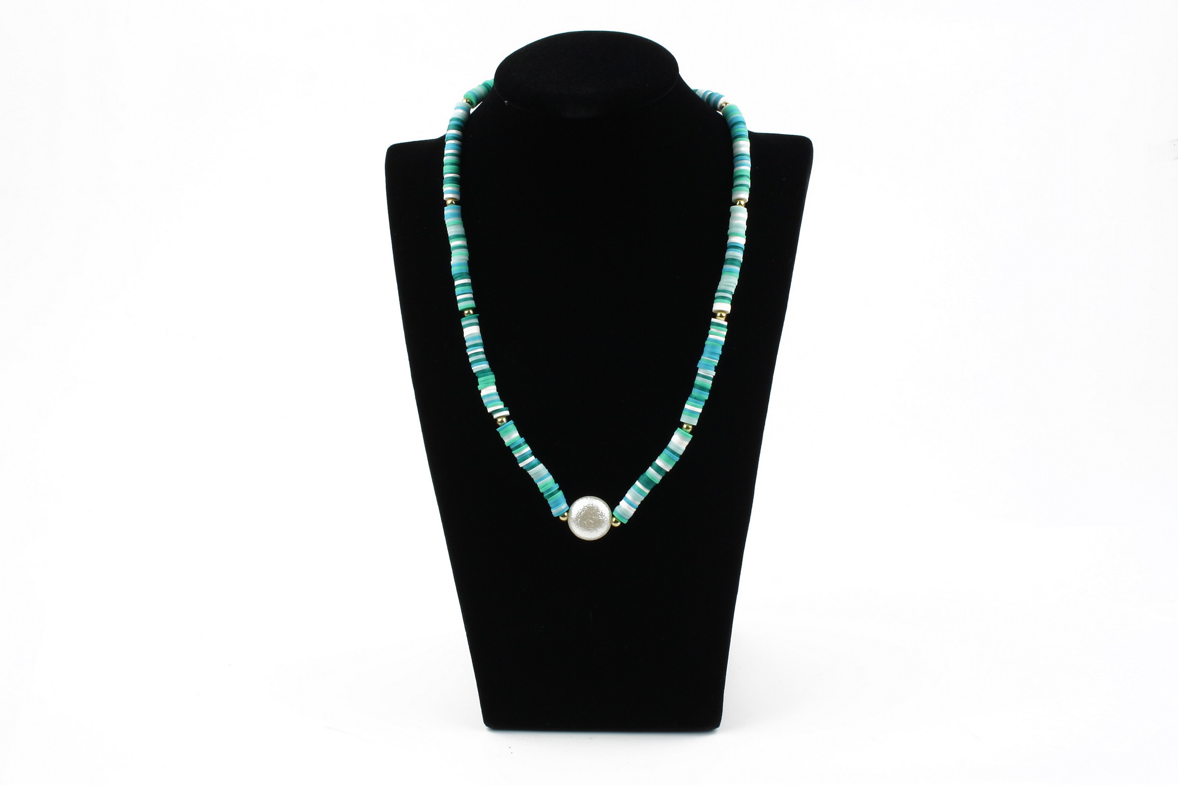 Colier din margele turcoaz Heishi