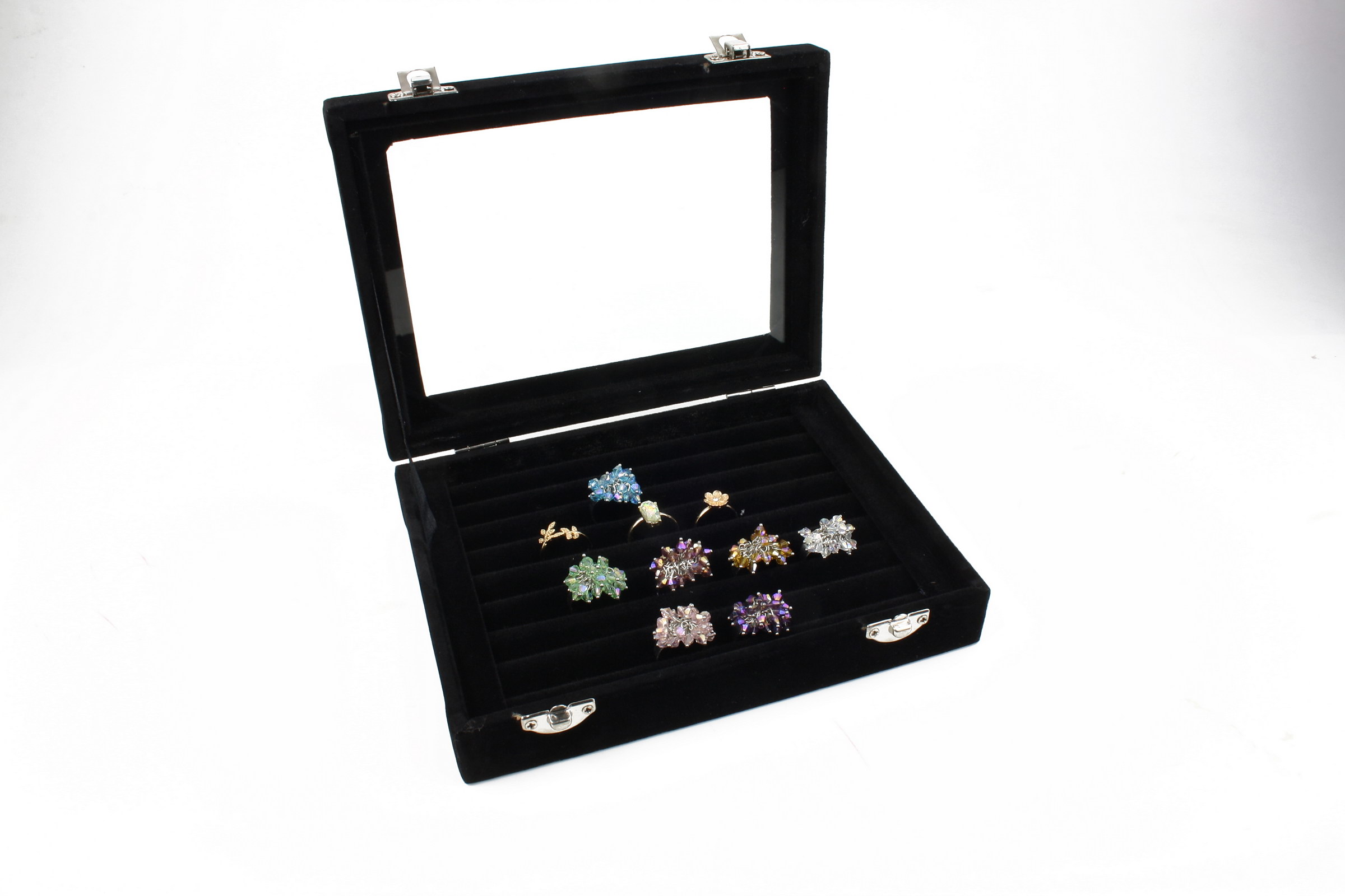 Panou pentru prezentare inele cu capac transparent 15x20cm